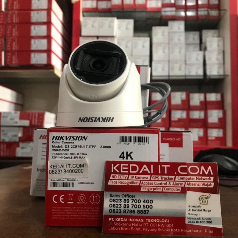 Jual HIKVISION DS-2CE76U1T-ITPF 4K INDOOR FIXED TURRET CAMERA 8MP 2.8mm di Pekanbaru.