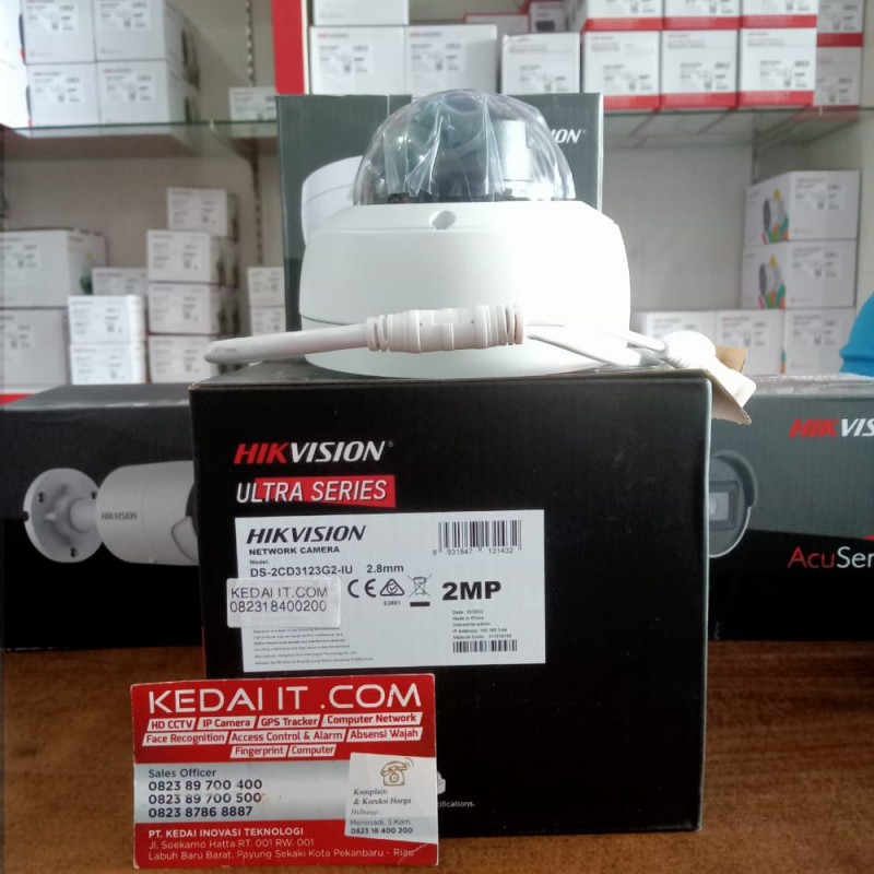 Jual HIKVISION DS-2CD3123G2-I(S)U VANDAL WDR FIXED DOME NETWORK CAMERA 2 MP 2.8MM di pekanbaru.